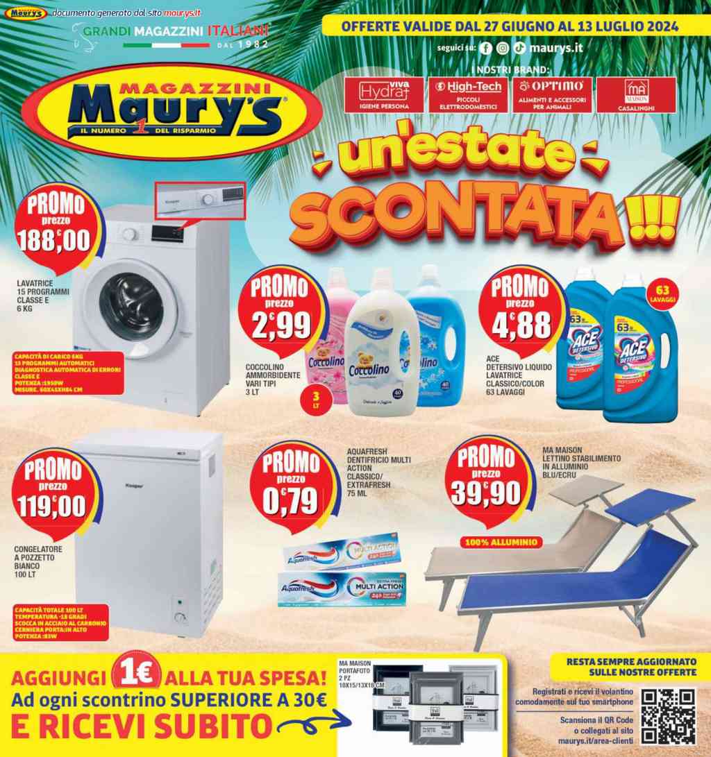 Volantino Maury’s dal 27 giugno al 13 luglio 2024
