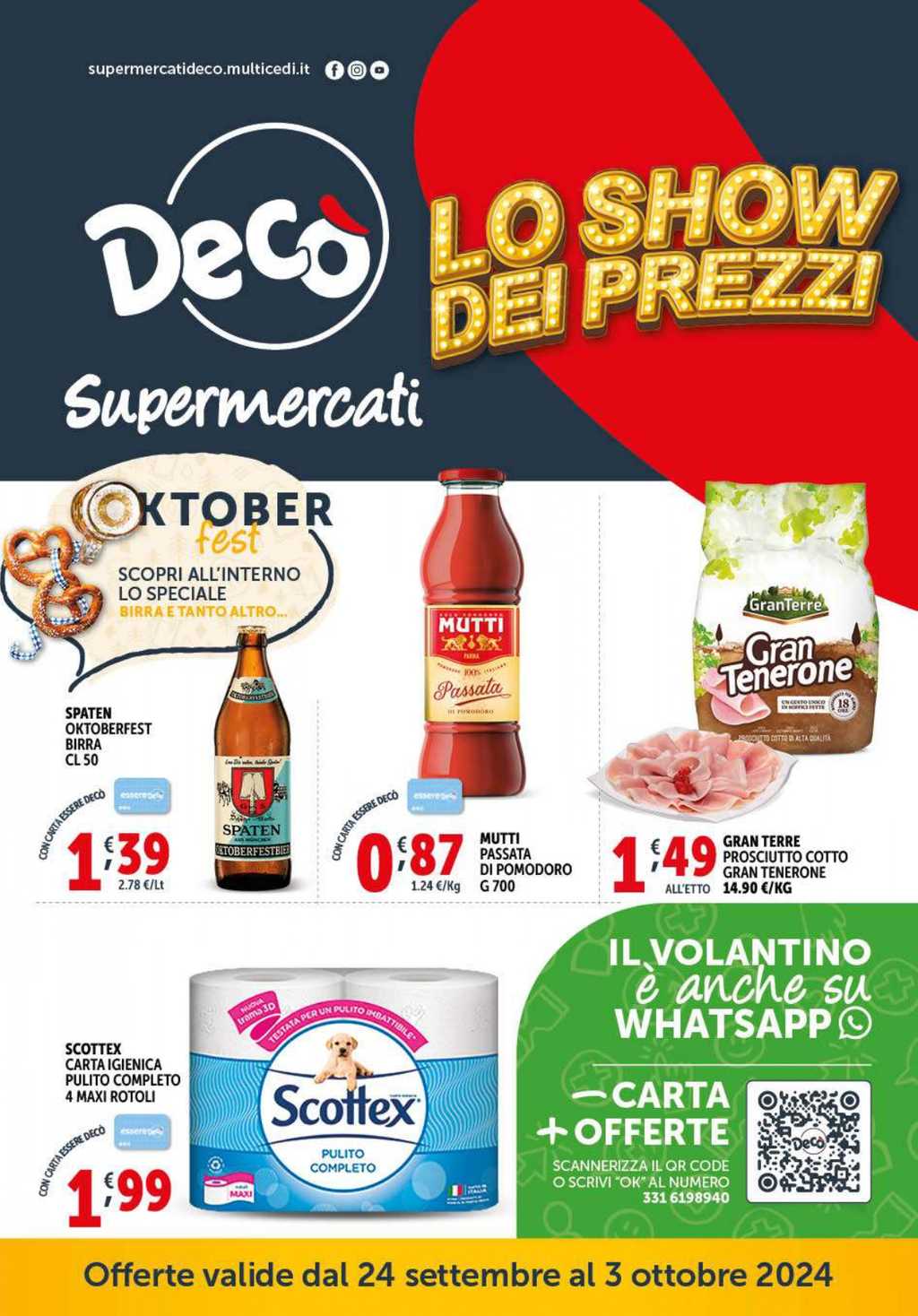 Volantino Decò Supermercati dal 24 settembre al 3 ottobre 2024