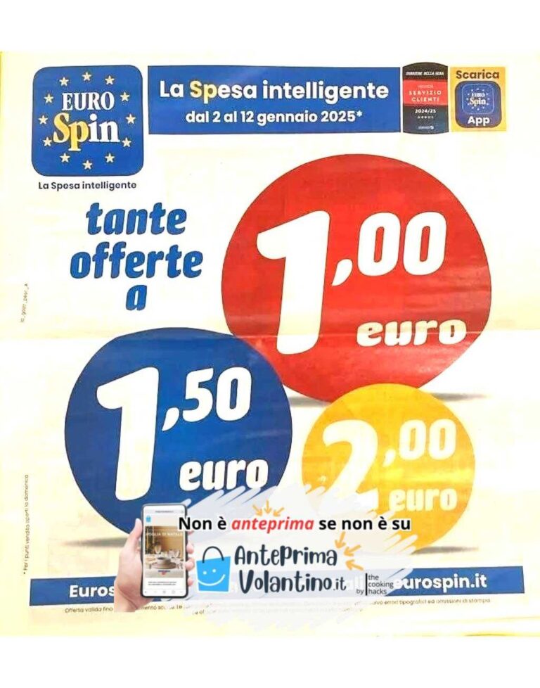 Anteprima del volantino Eurospin della prossima settimana